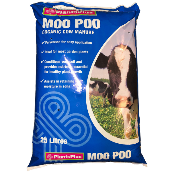 MANURE - COW MANURE MOO POO 25LT BAG - Stonemans Garden Centre